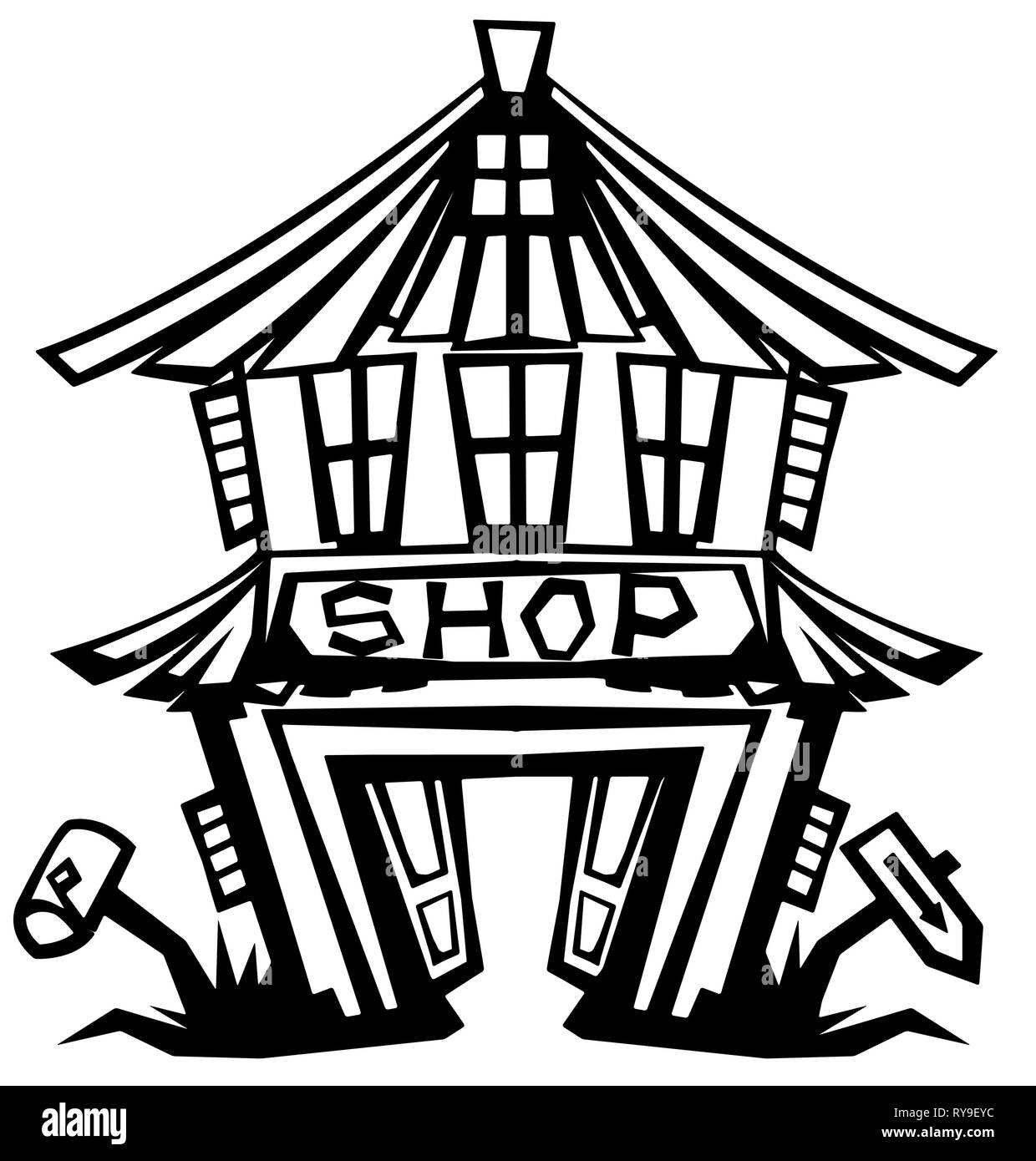 Asian retail Black and White Stock Photos & Images - Alamy