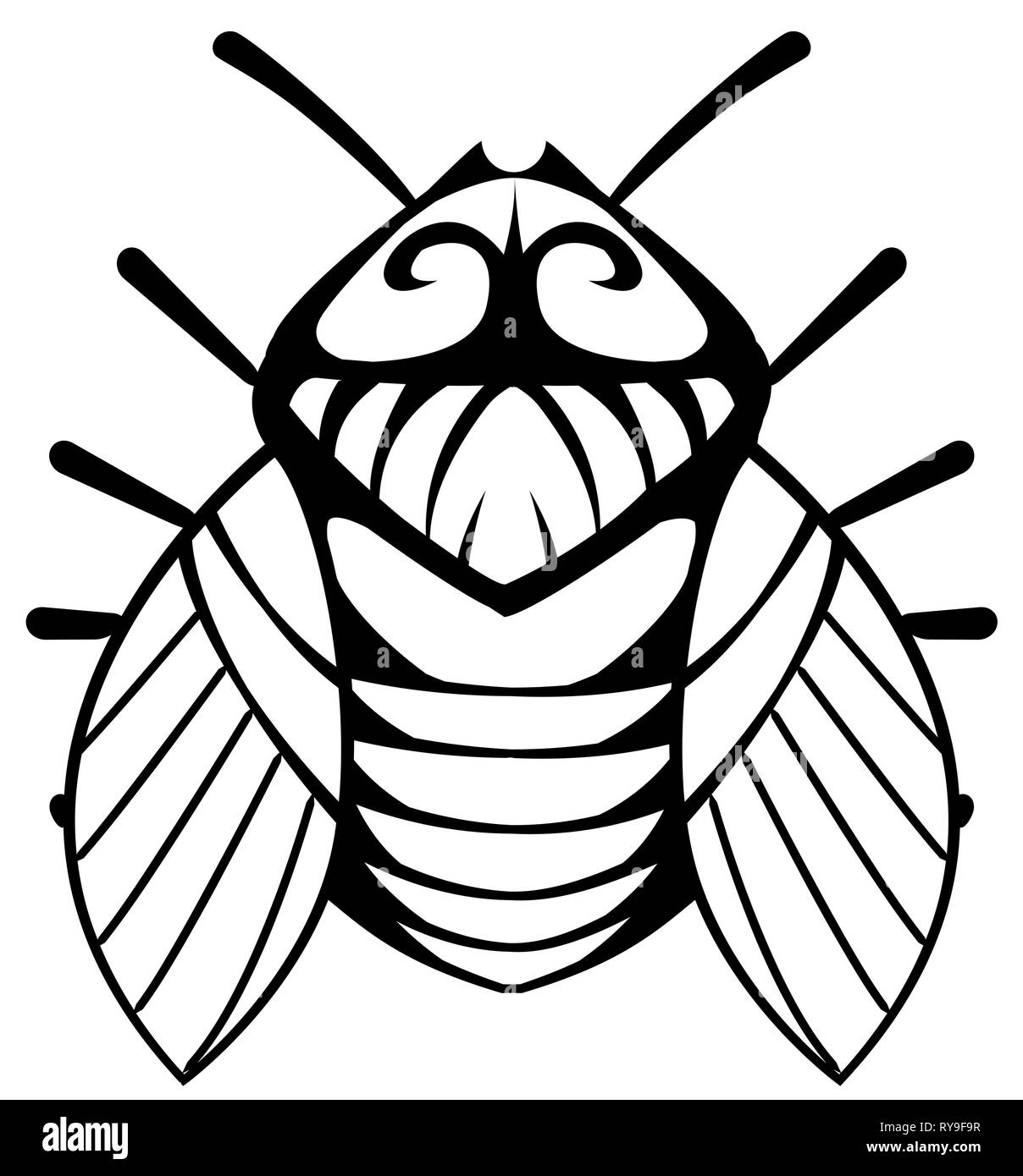 Big beetle stencil black, vector illustration, vertical, isolated Stock ...