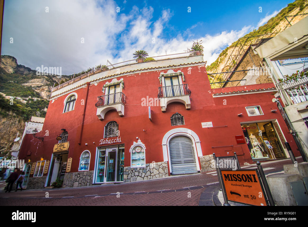 Positano, Italy - November, 2018: Beautiful houses and street in ...