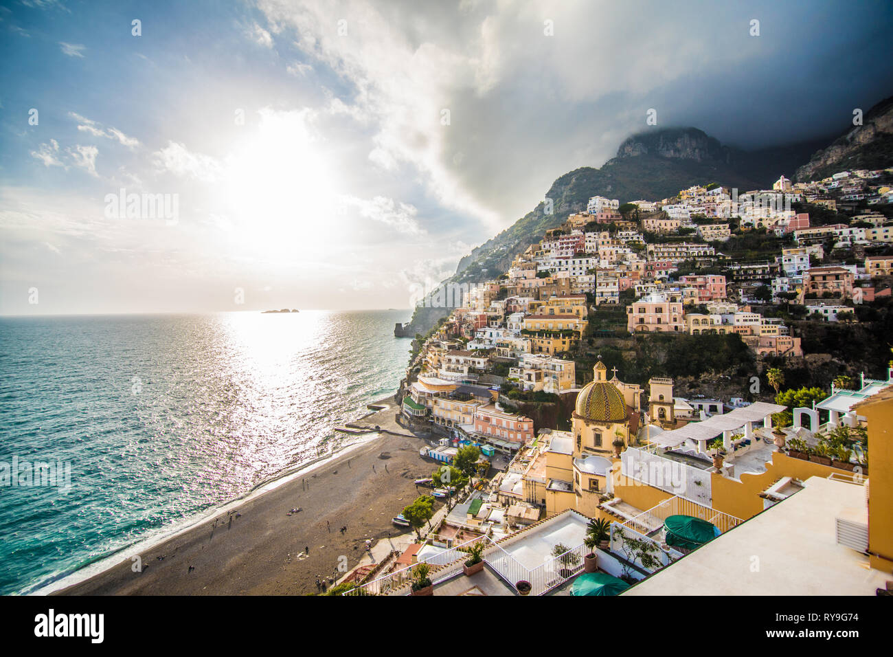 Beautiful panoramic view of Positano, Italy Stock Photo - Alamy