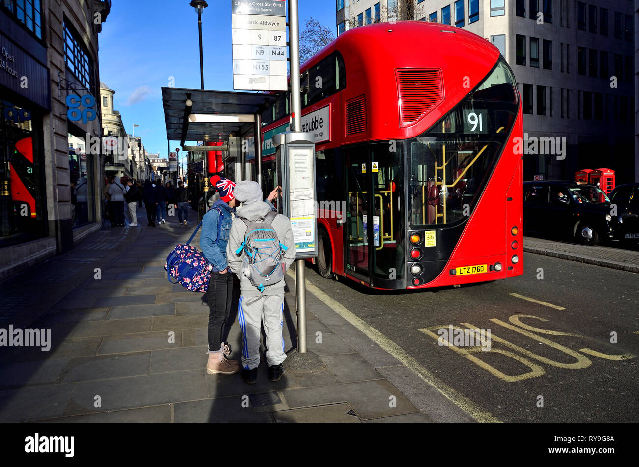 London Bus Stop Waiting High Resolution Stock Photography and Images ...