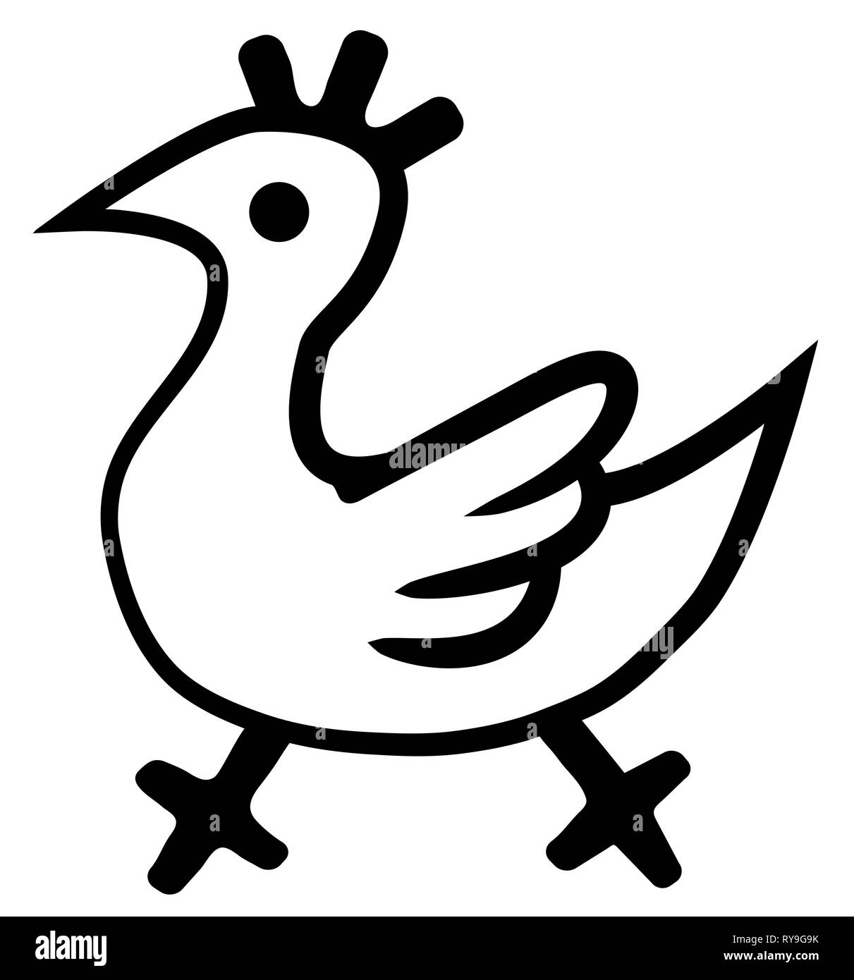 Chicken symbol humorous stencil black, vector illustration, horizontal ...