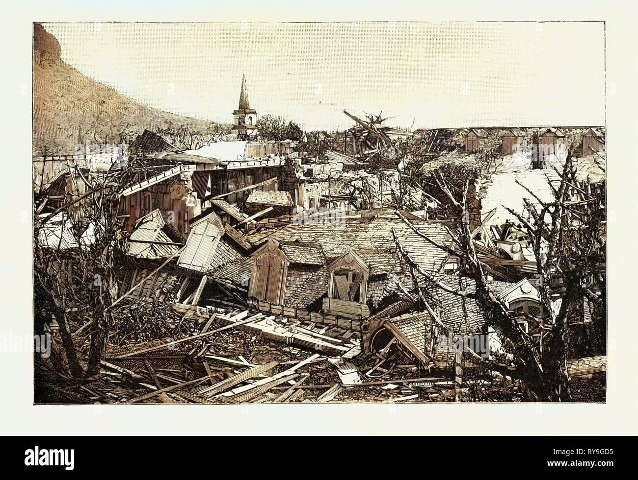 The Hurricane in Mauritius: Views of the Ruins in Port Louis: Ruins of ...