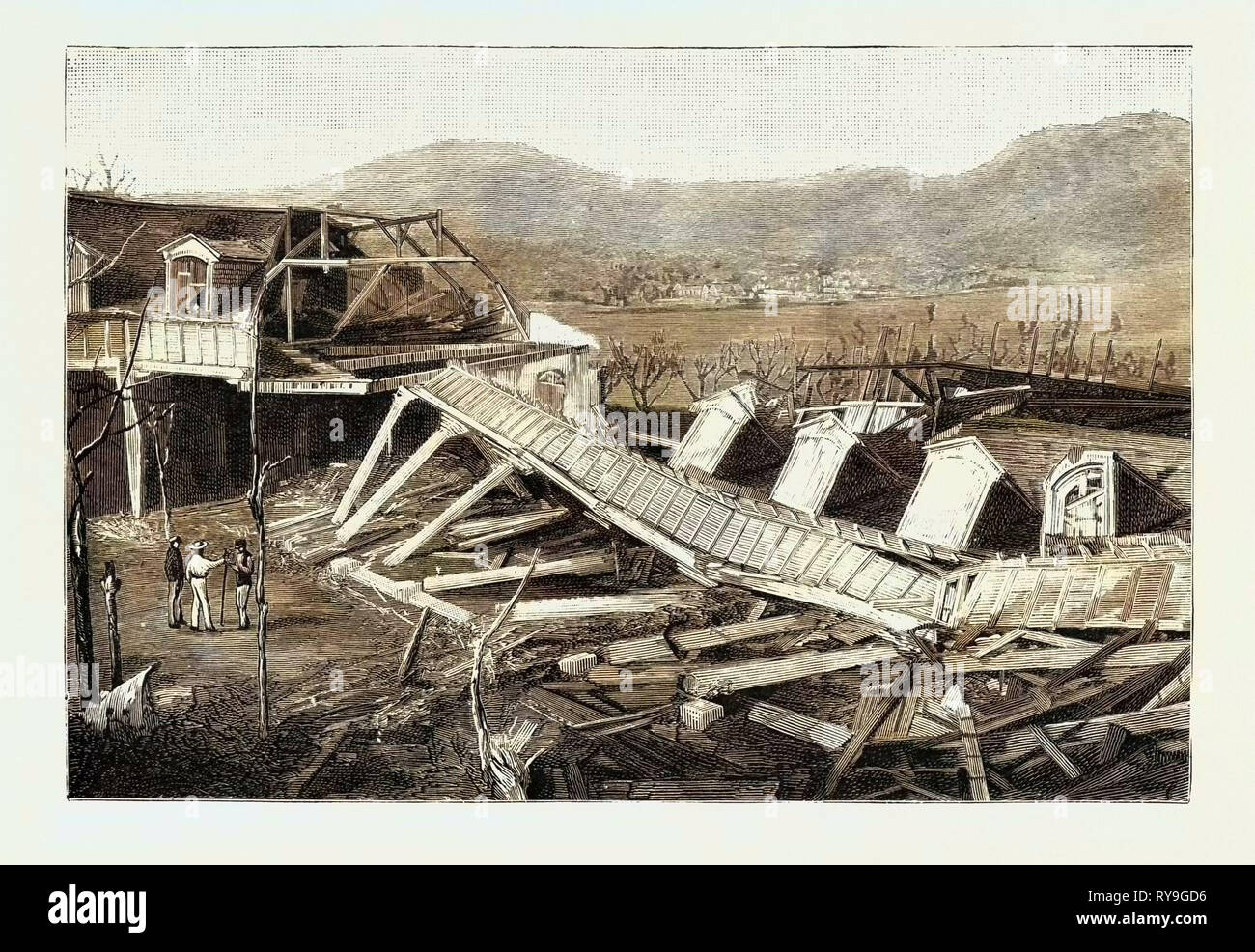 The Hurricane in Mauritius: Views of the Ruins in Port Louis: A View of ...