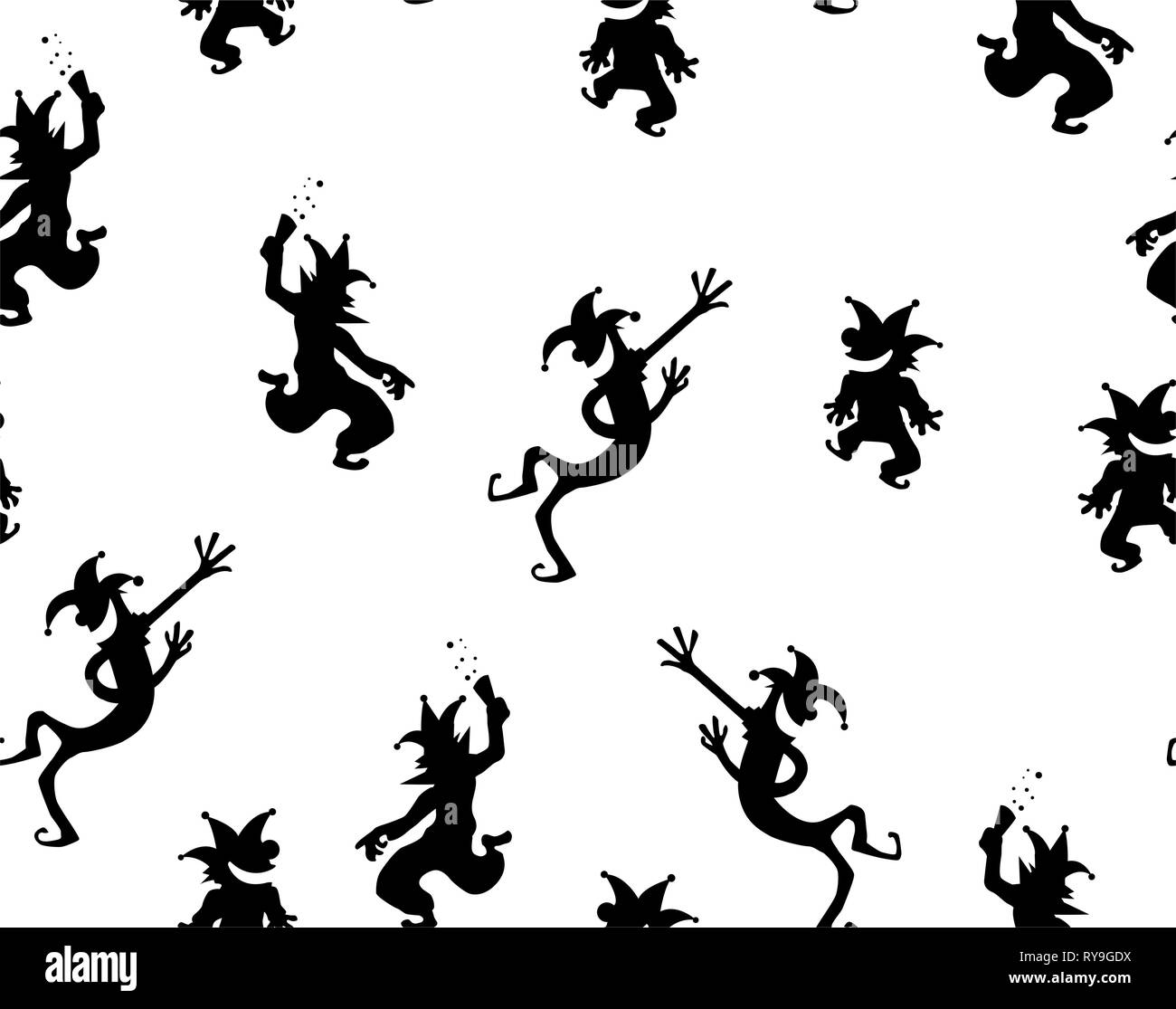 Clowns party figures, seamless texture pattern, vector illustration ...