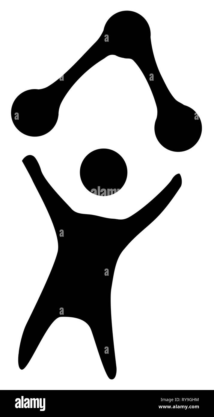 Connectivity figure stencil black, vector illustration, vertical ...