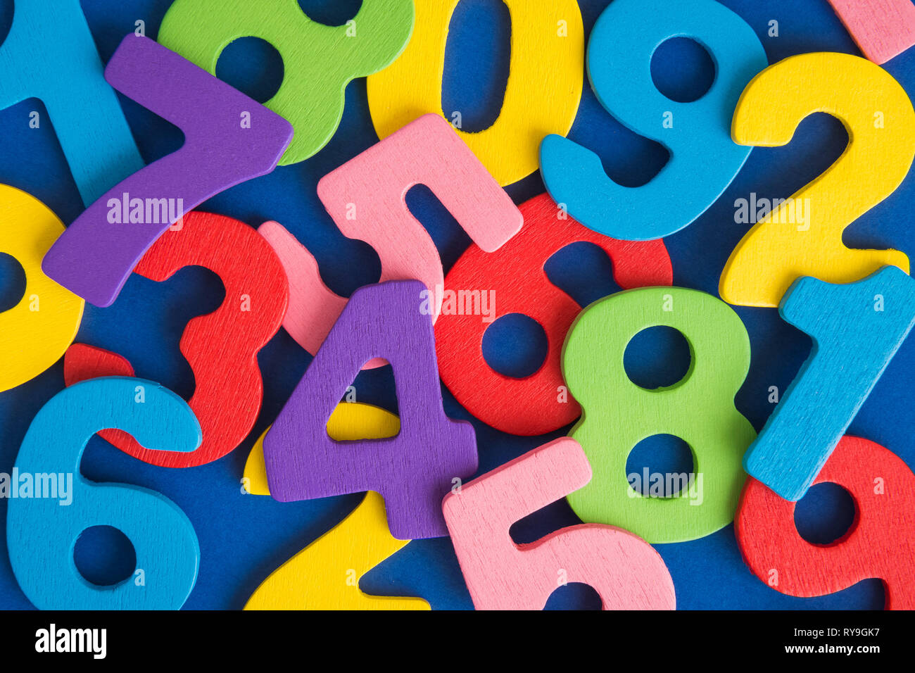 Colorful numbers background minimal creative concept Stock Photo - Alamy