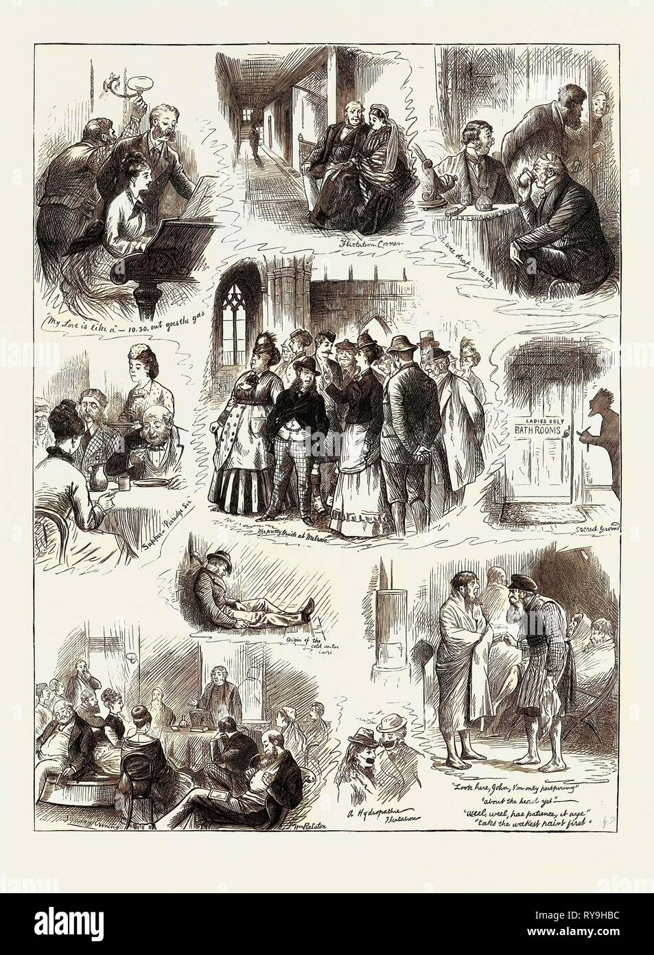 The Water Cure Jottings at a Hydropathic Establishment Stock Photo - Alamy