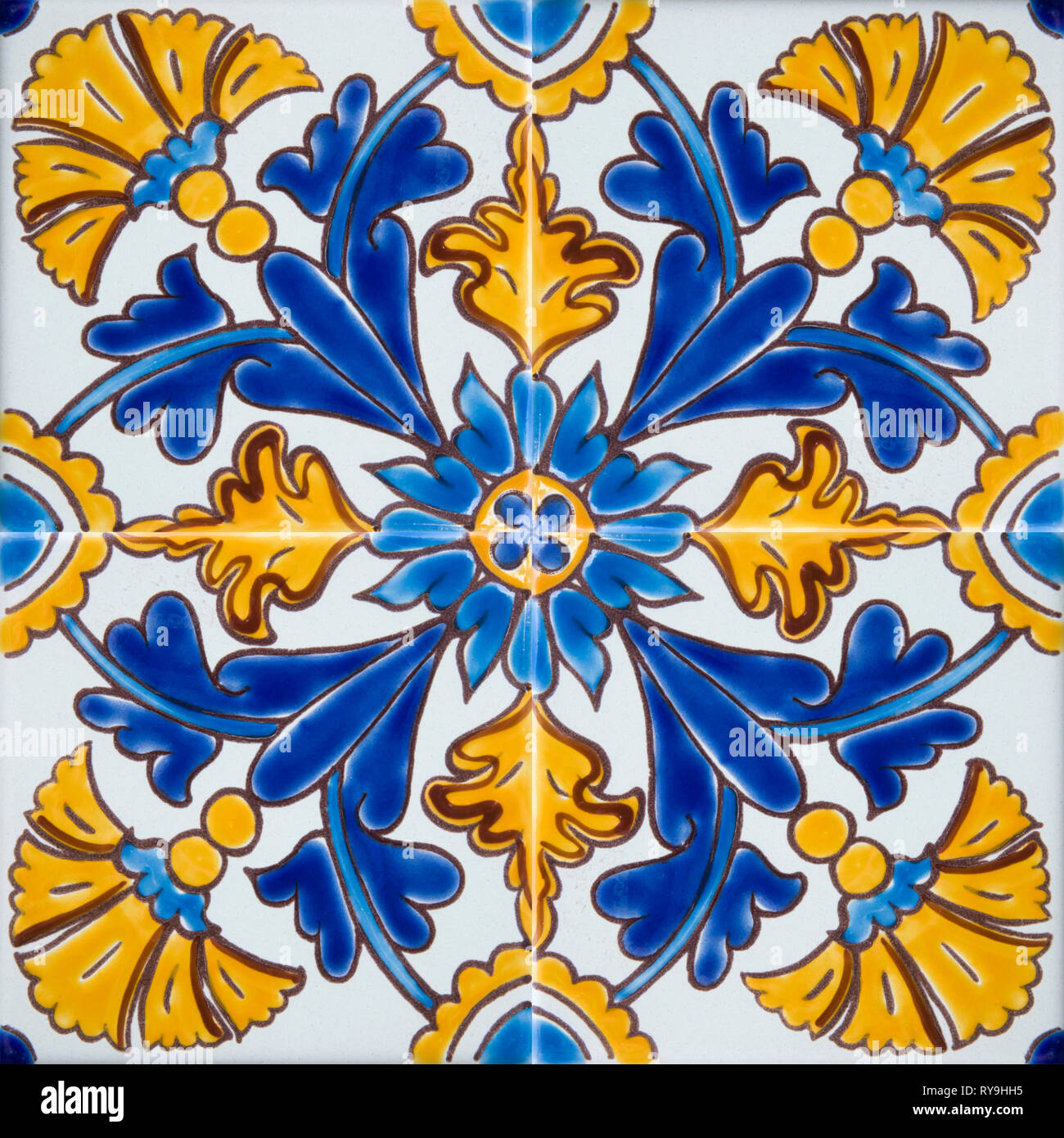 Detail of the traditional tiles from Mdina, Malta Stock Photo - Alamy