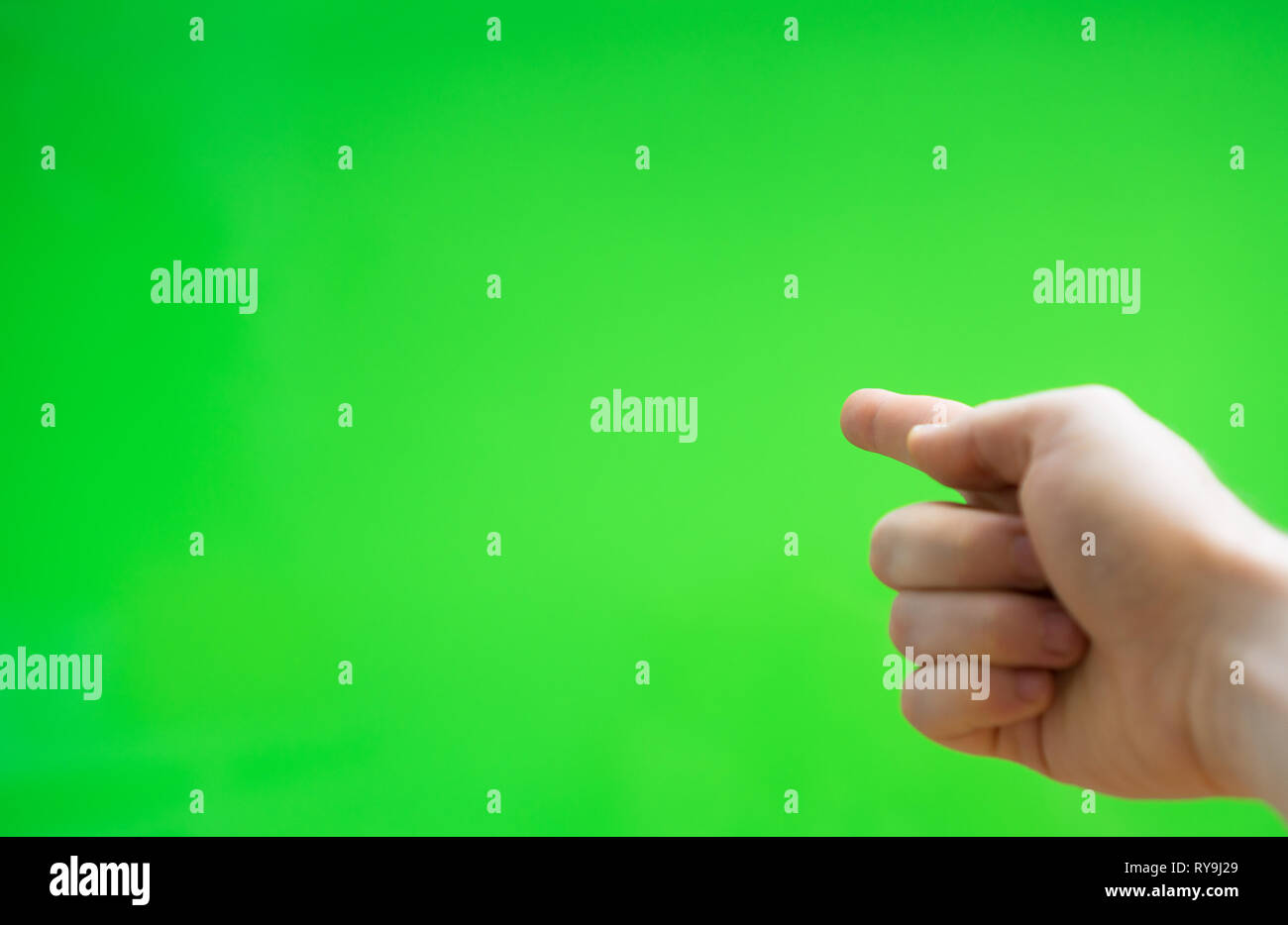 Male hand pointing to something. Chroma key. Place for your ...