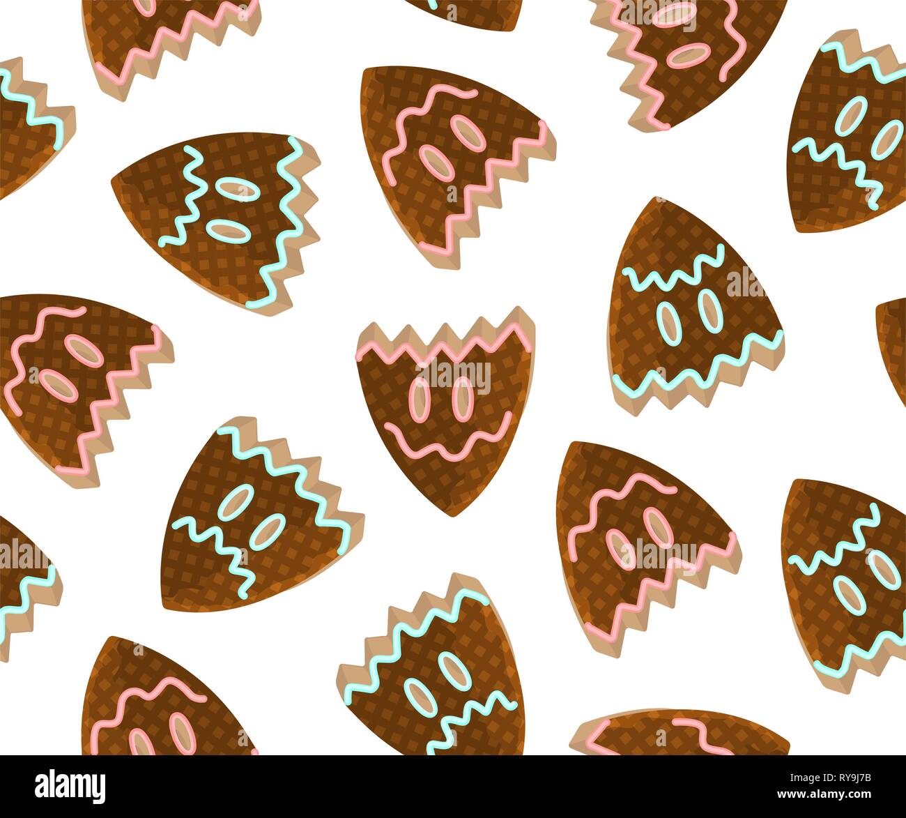 Gingerbread drama comedy masks sweets, seamless texture pattern, color ...