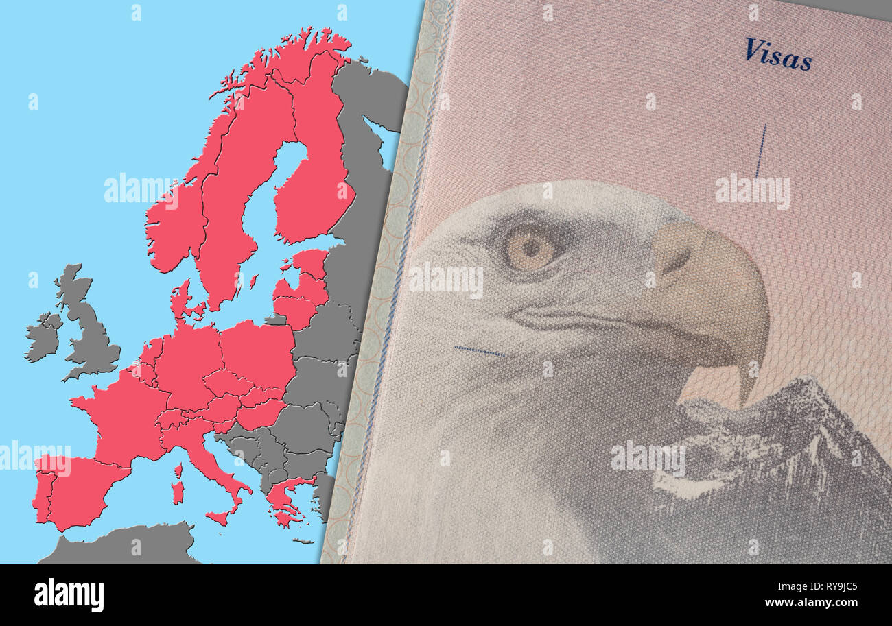 American passport map hi-res stock photography and images - Alamy