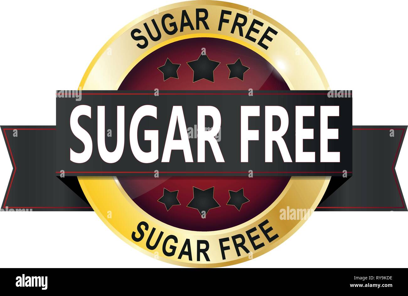 Sugar free sign ribbon hi-res stock photography and images - Alamy