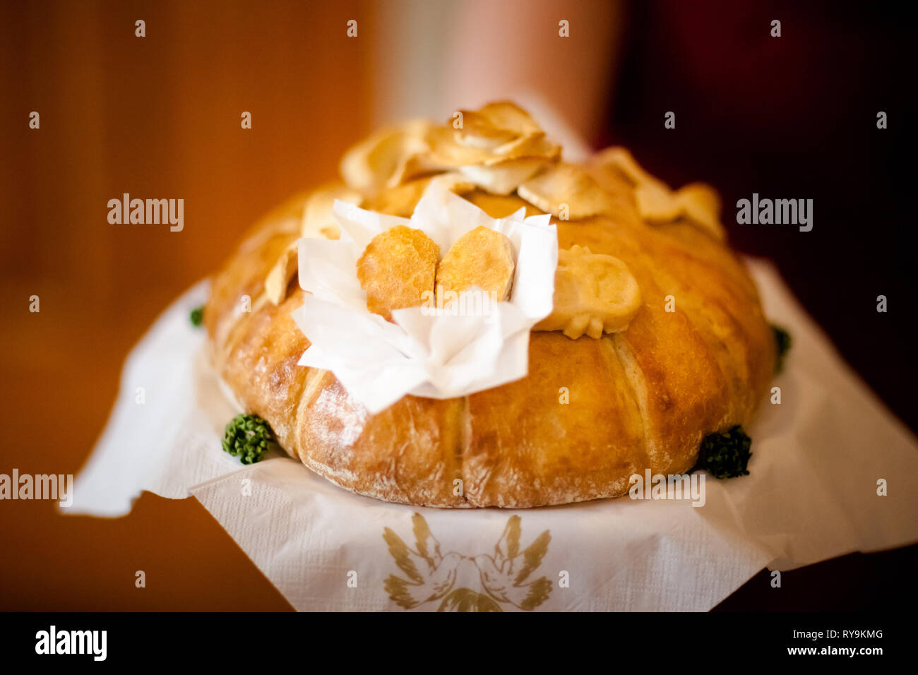 Wedding bread with salt detail - traditional polish inviting to Bride ...