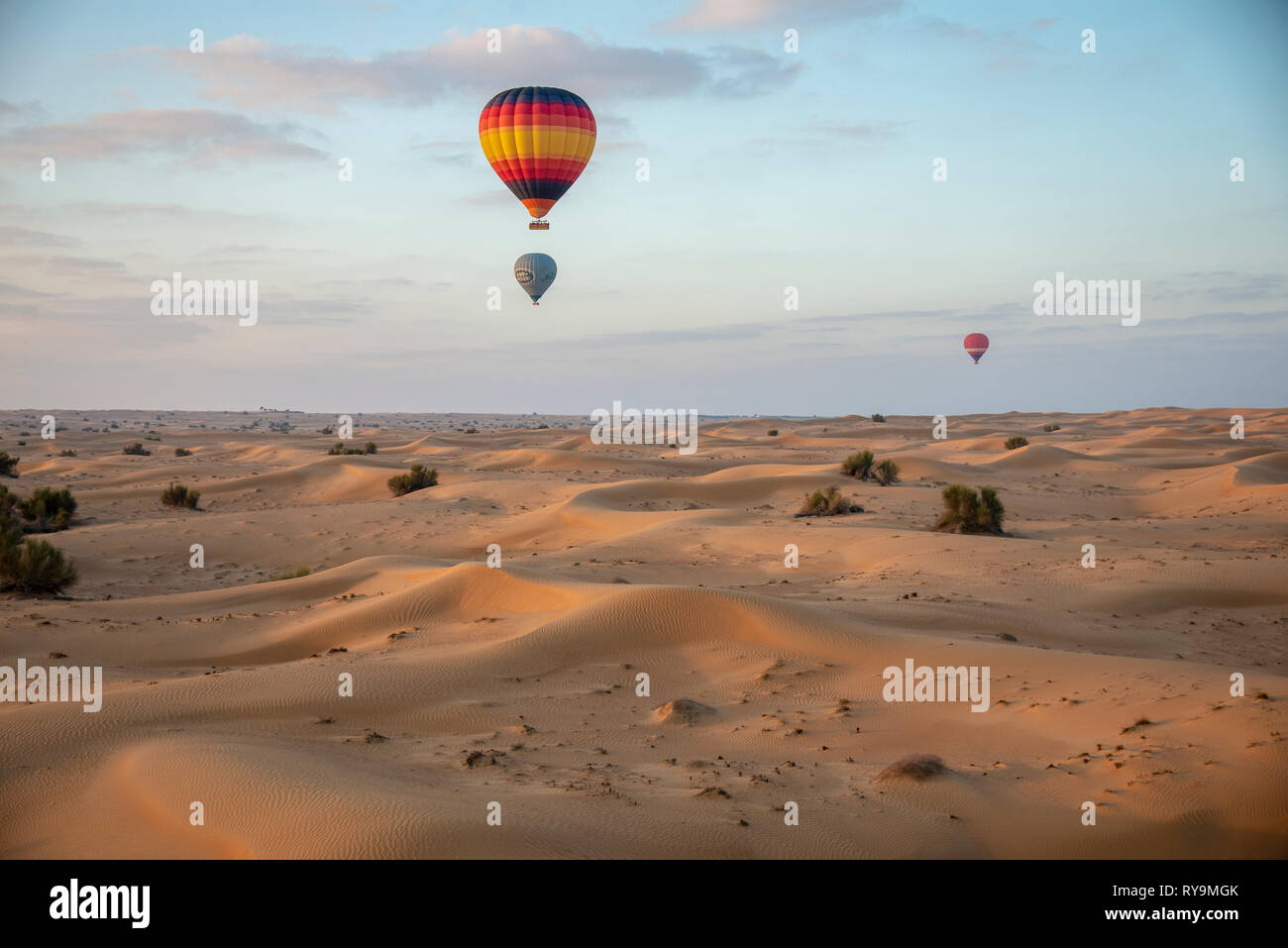 Baloon over desert Emirates Stock Photo - Alamy