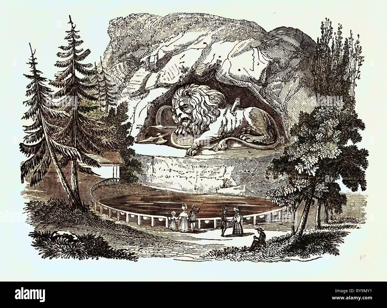 THE LION OF THORWALDSEN. Bertel Thorvaldsen, ca. 1770 1844, was a ...