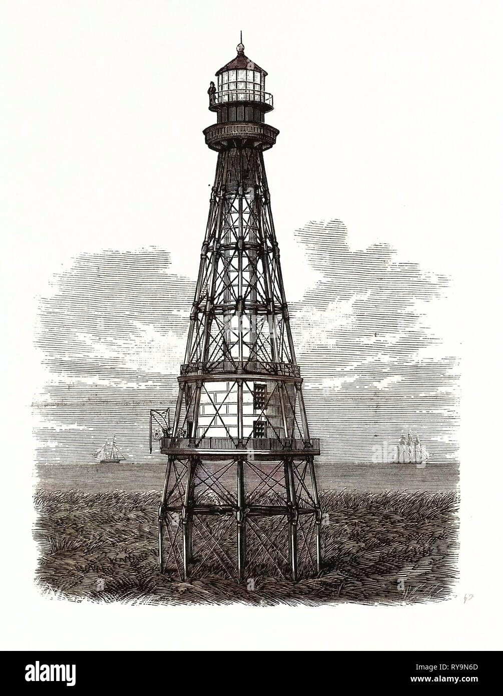 Louisiana: New Lighthouse Under Construction at South Pass, from ...