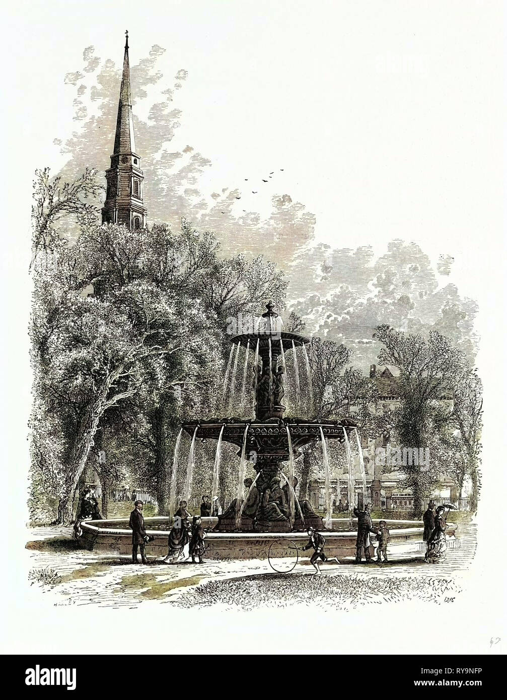 The Brewer Fountain in Boston United States of America Stock Photo - Alamy