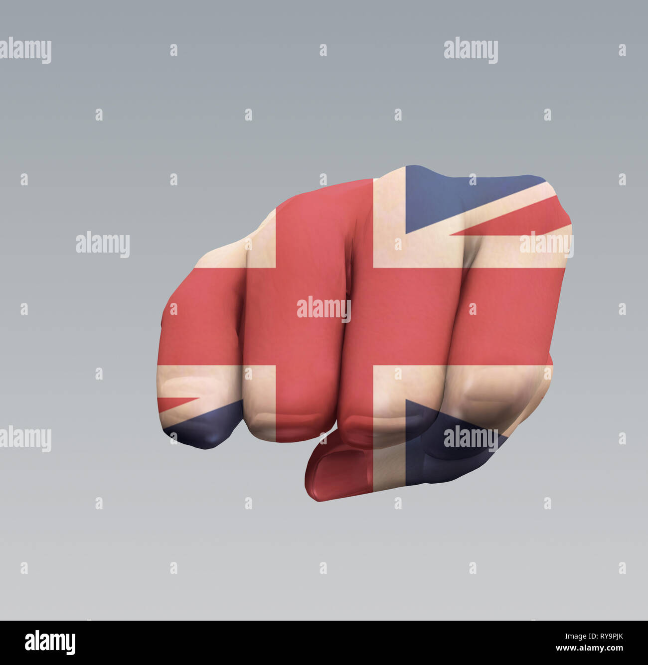 UK Flag Fist Punch. 3D rendering Stock Photo - Alamy