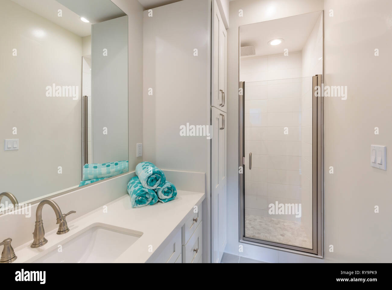 Updated Bathroom interior Stock Photo - Alamy