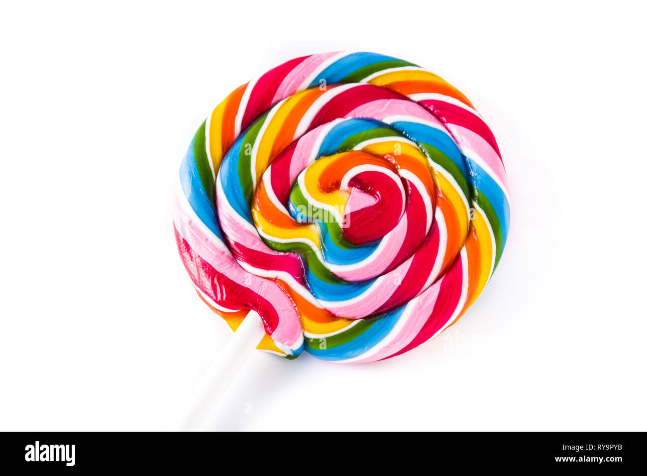 Colorful lollipop isolated on white background Stock Photo - Alamy