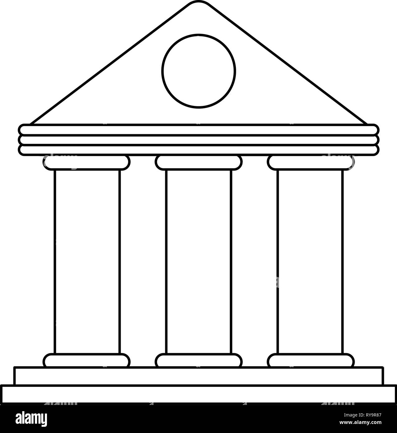 University building symbol isolated black and white Stock Vector Image ...