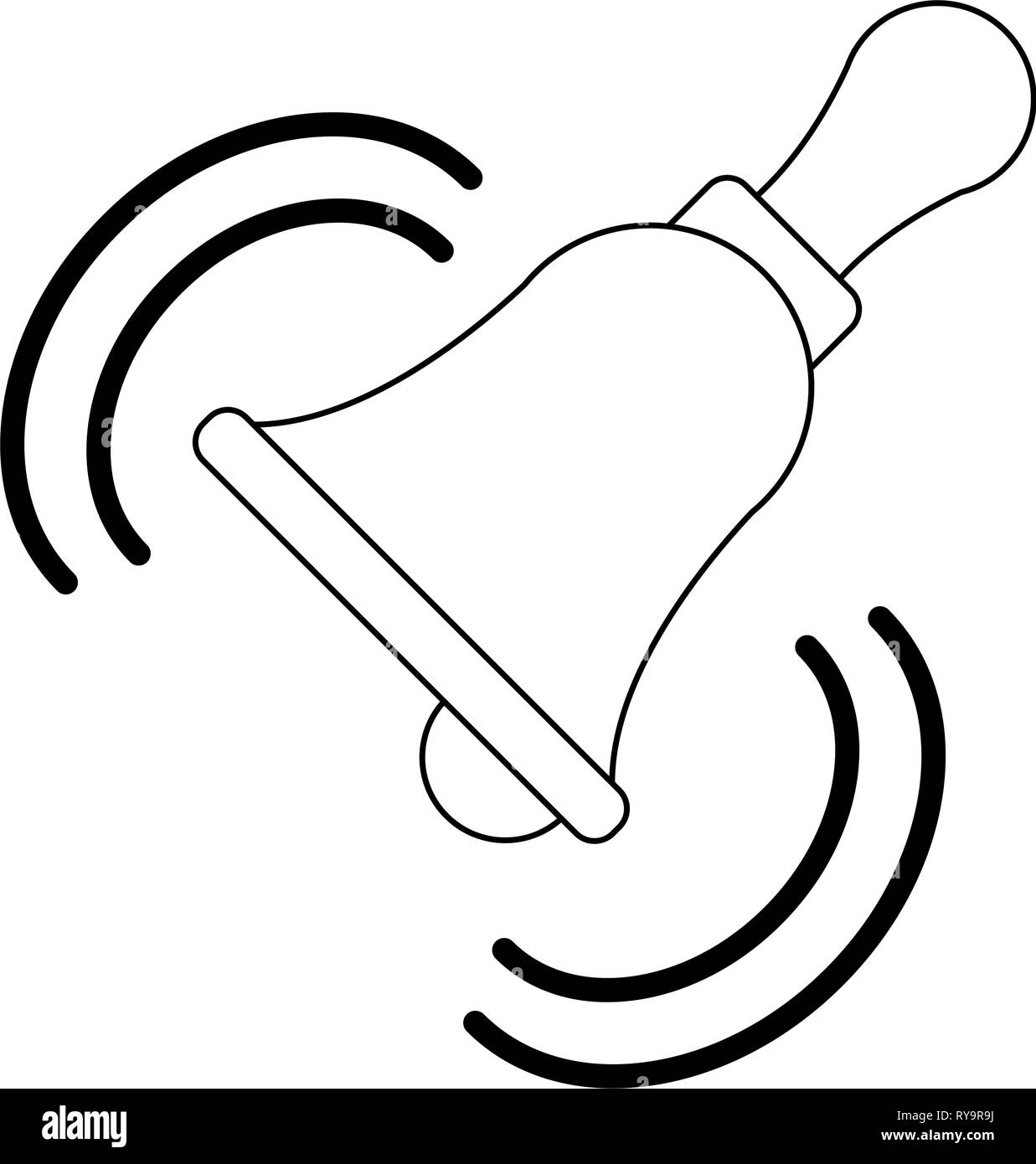 Bell ring isolated symbol black and white Stock Vector Image & Art - Alamy