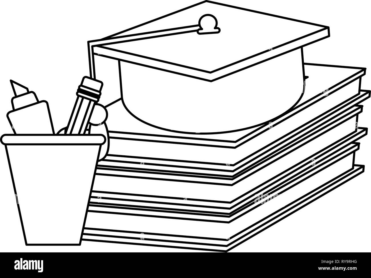 School and education supplies black and white Stock Vector Image & Art ...