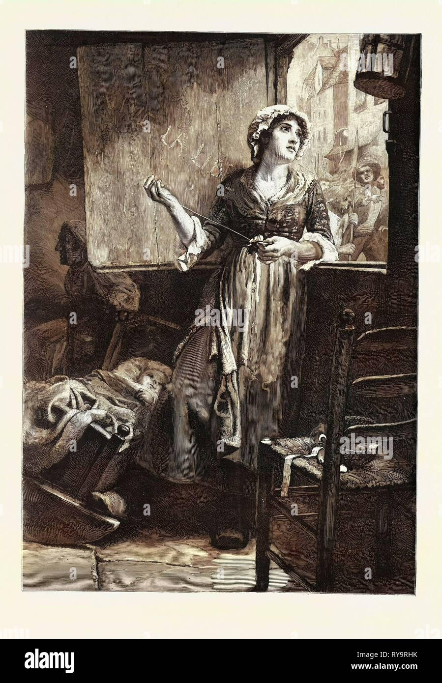 La Cocarde Tricolore, Engraving 1884 Stock Photo - Alamy