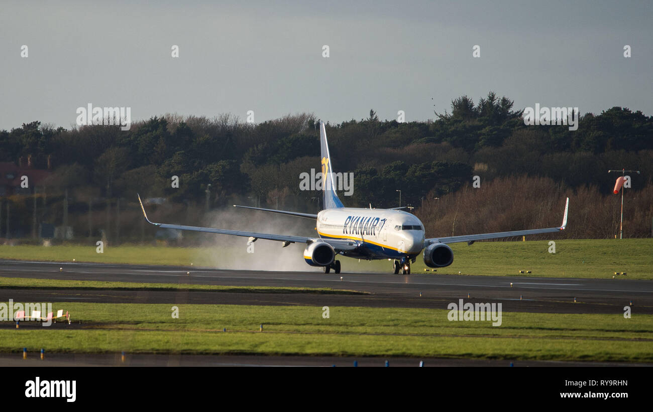 Prestwick, UK. 7 March 2019. Ryanair Flight Boeing 737-8AS (Reg: EI-FIL ...