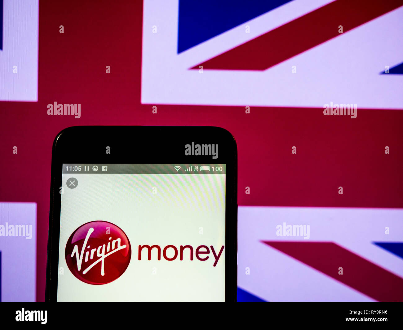 Virgin Money UK plc company logo seen displayed on smart phone Stock ...