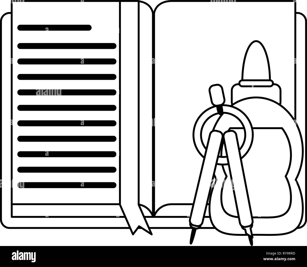 School and education supplies black and white Stock Vector Image & Art ...