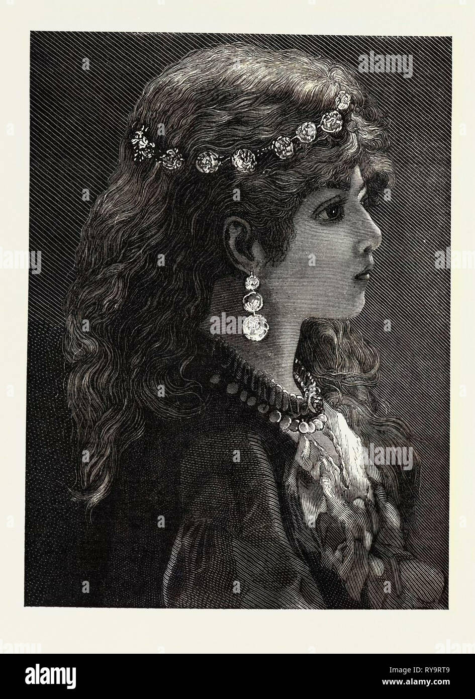 Egyptian, 19th Century, Engraving 1882, Lady Stock Photo - Alamy