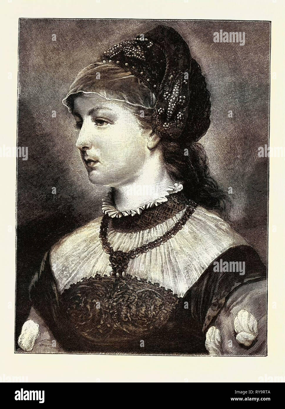 German, 16th Century , Engraving 1882, Lady Stock Photo - Alamy