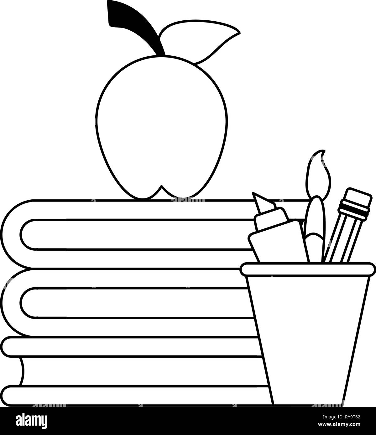 School and education supplies black and white Stock Vector Image & Art ...