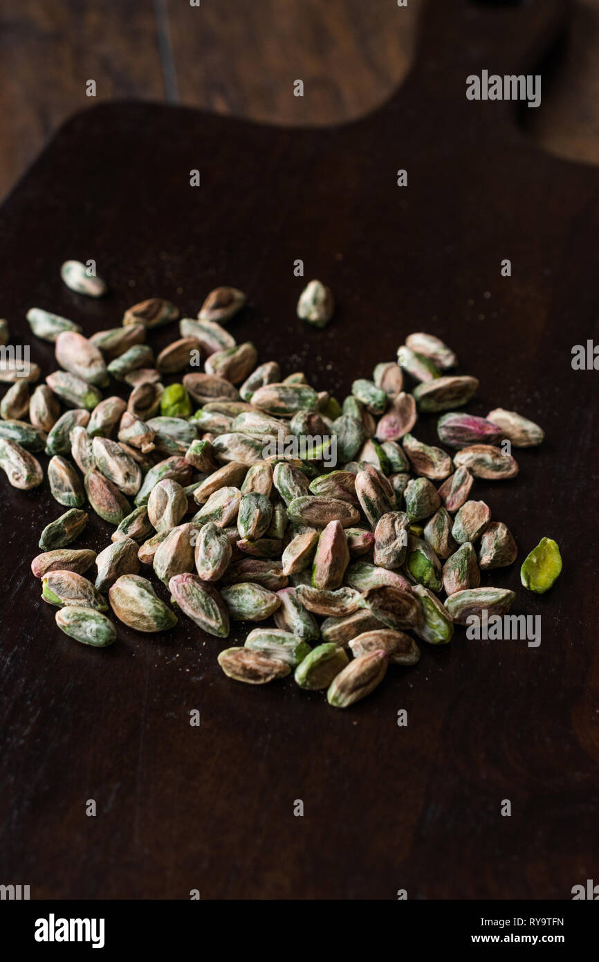 Raw Peeled Pistachio with no / without Shell. Organic Food Stock Photo ...