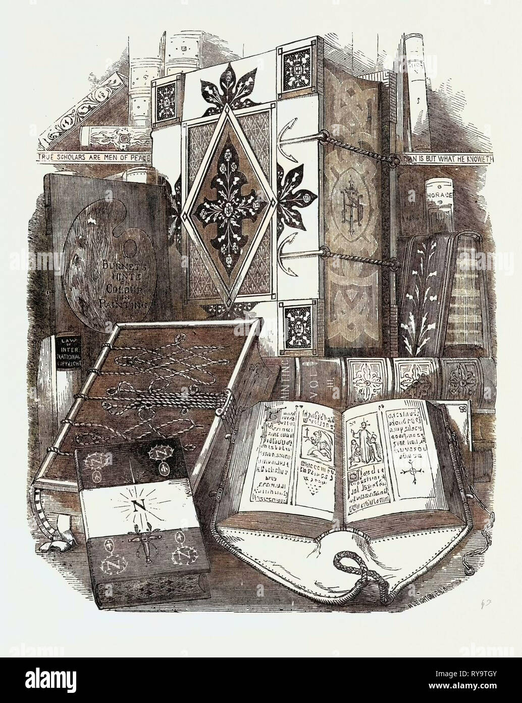 Leighton, Group of Books Stock Photo - Alamy