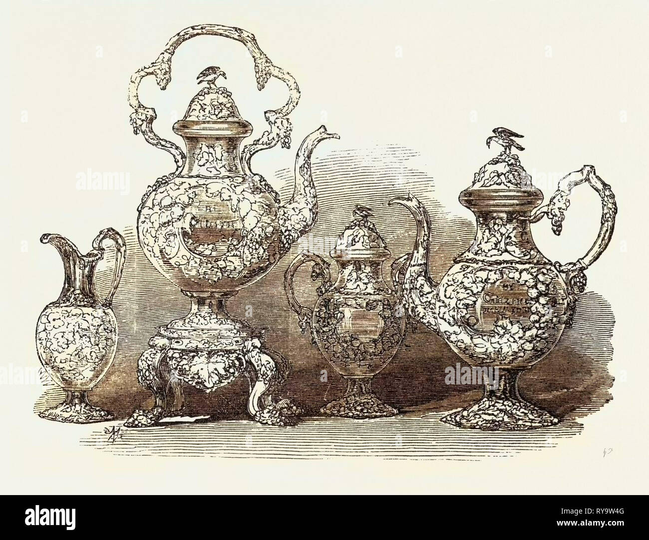 Tea Service of Californian Gold Stock Photo - Alamy