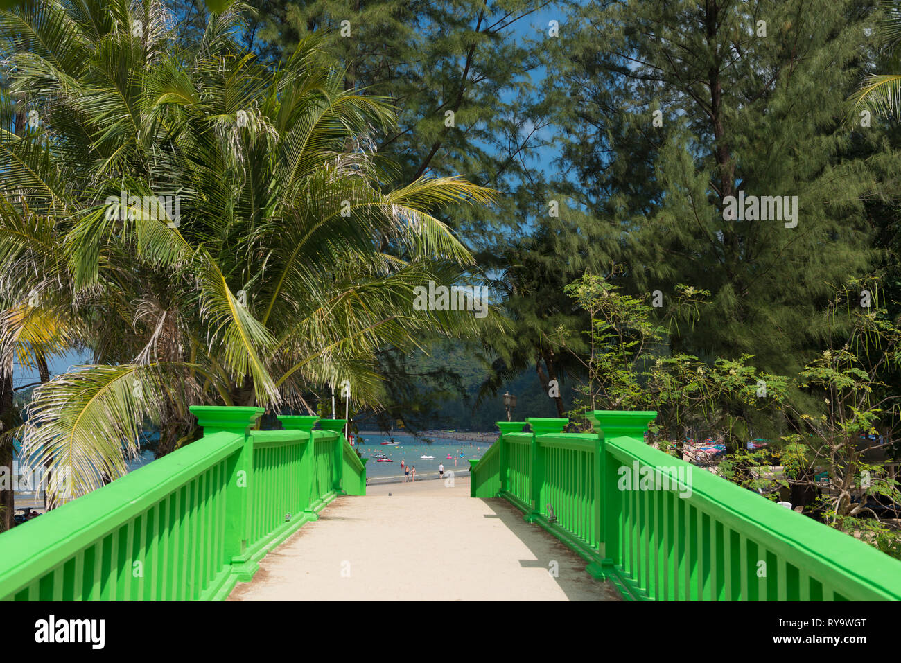 Green bridge to Kamala beach, Phuket, Thailand Stock Photo - Alamy