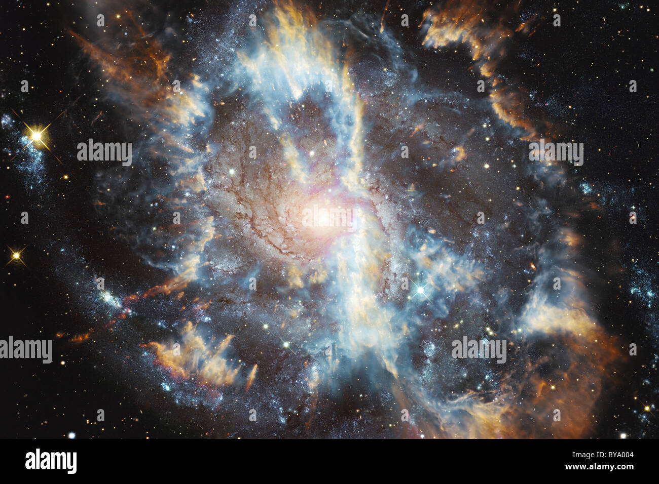 Cosmic landscape, colorful science fiction wallpaper with endless outer ...