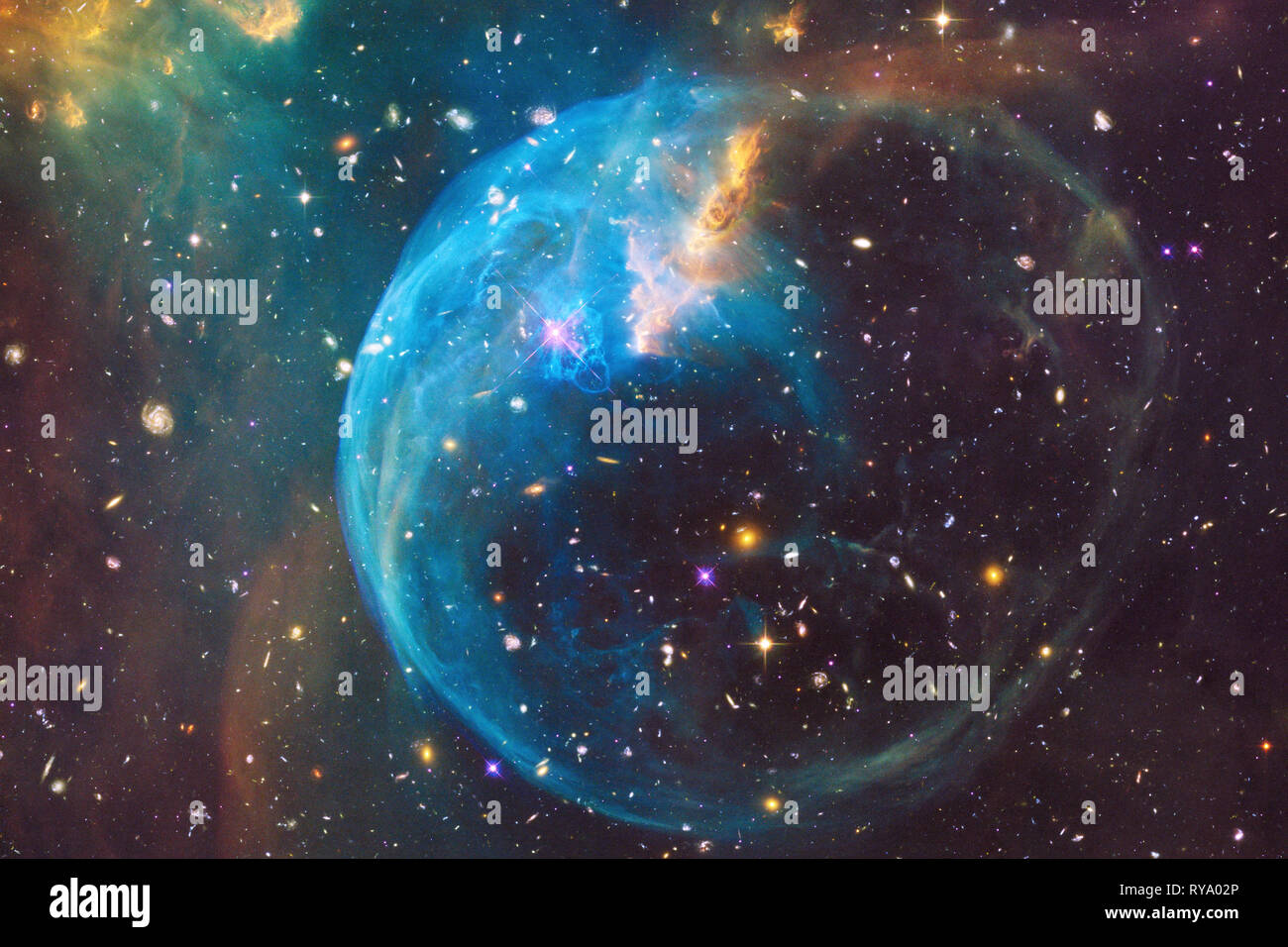 Infinite beautiful cosmos background with nebula and stars. Elements of ...