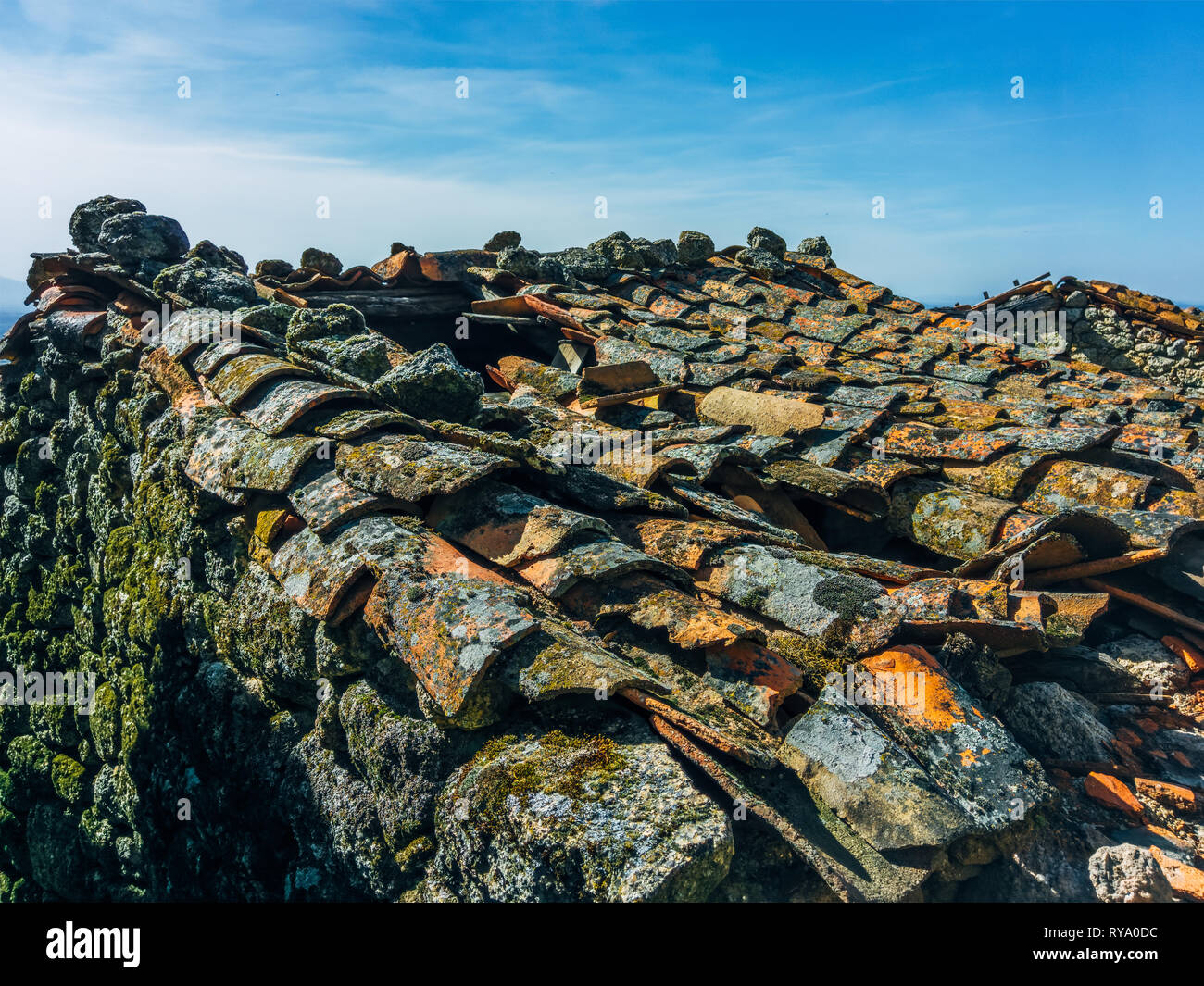 Weathered terracotta roof tiles hi-res stock photography and images - Alamy