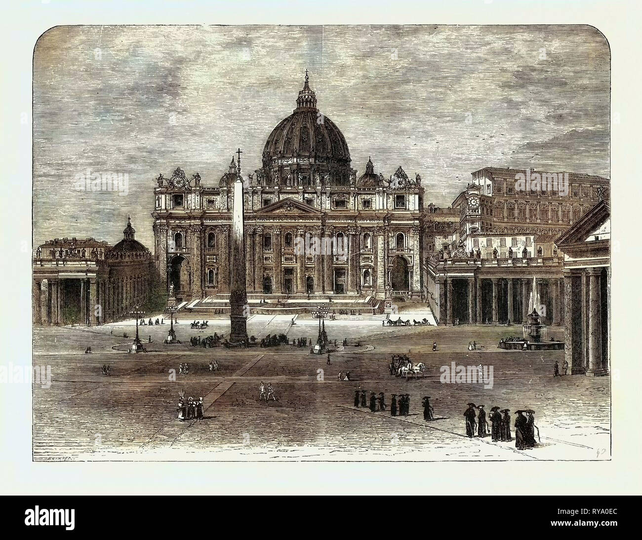View of St. Peter's, Rome, 1870, Italy Stock Photo - Alamy