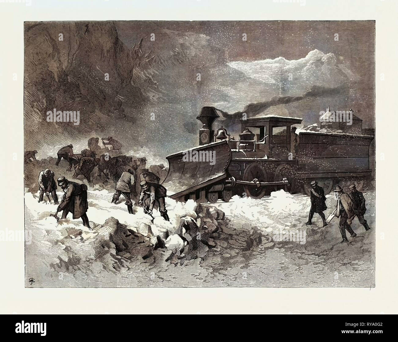 Snow Drift on the Union Pacific Railway, 1870 Stock Photo - Alamy