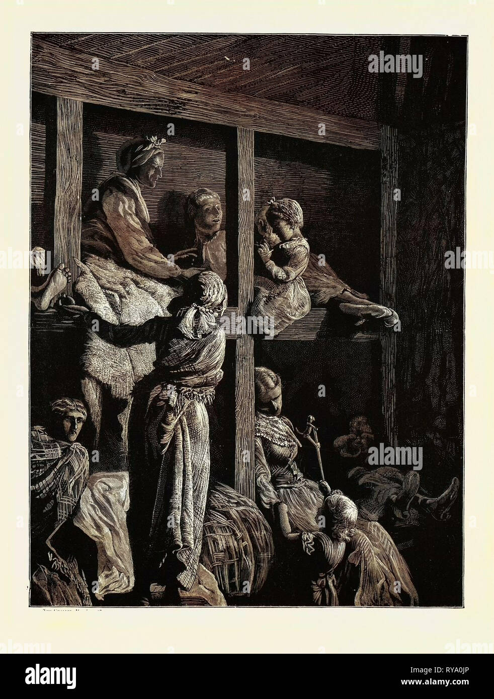 On the Atlantic Steamer: Steerage Passengers, 1870 Stock Photo - Alamy