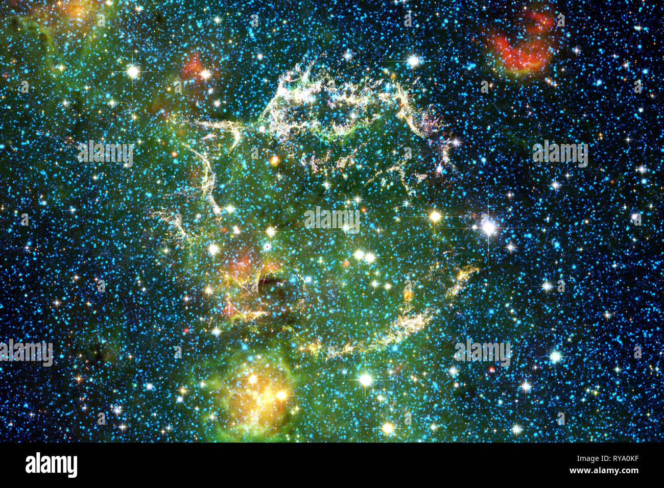 Cosmic landscape, colorful science fiction wallpaper with endless outer ...