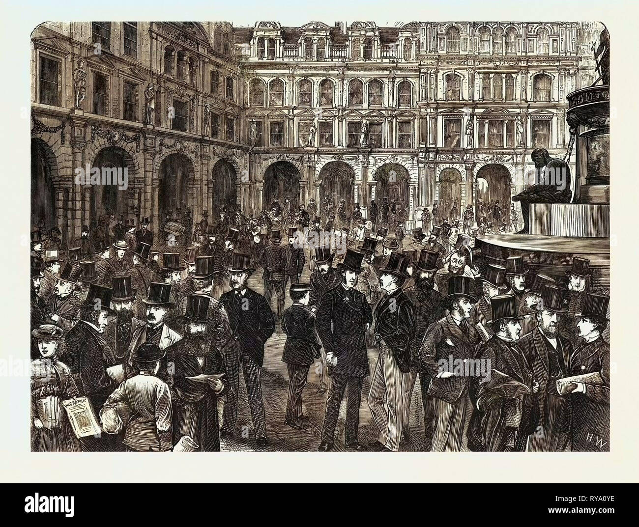 The Liverpool Exchange, a Sketch on the Flags, 1870 Stock Photo - Alamy