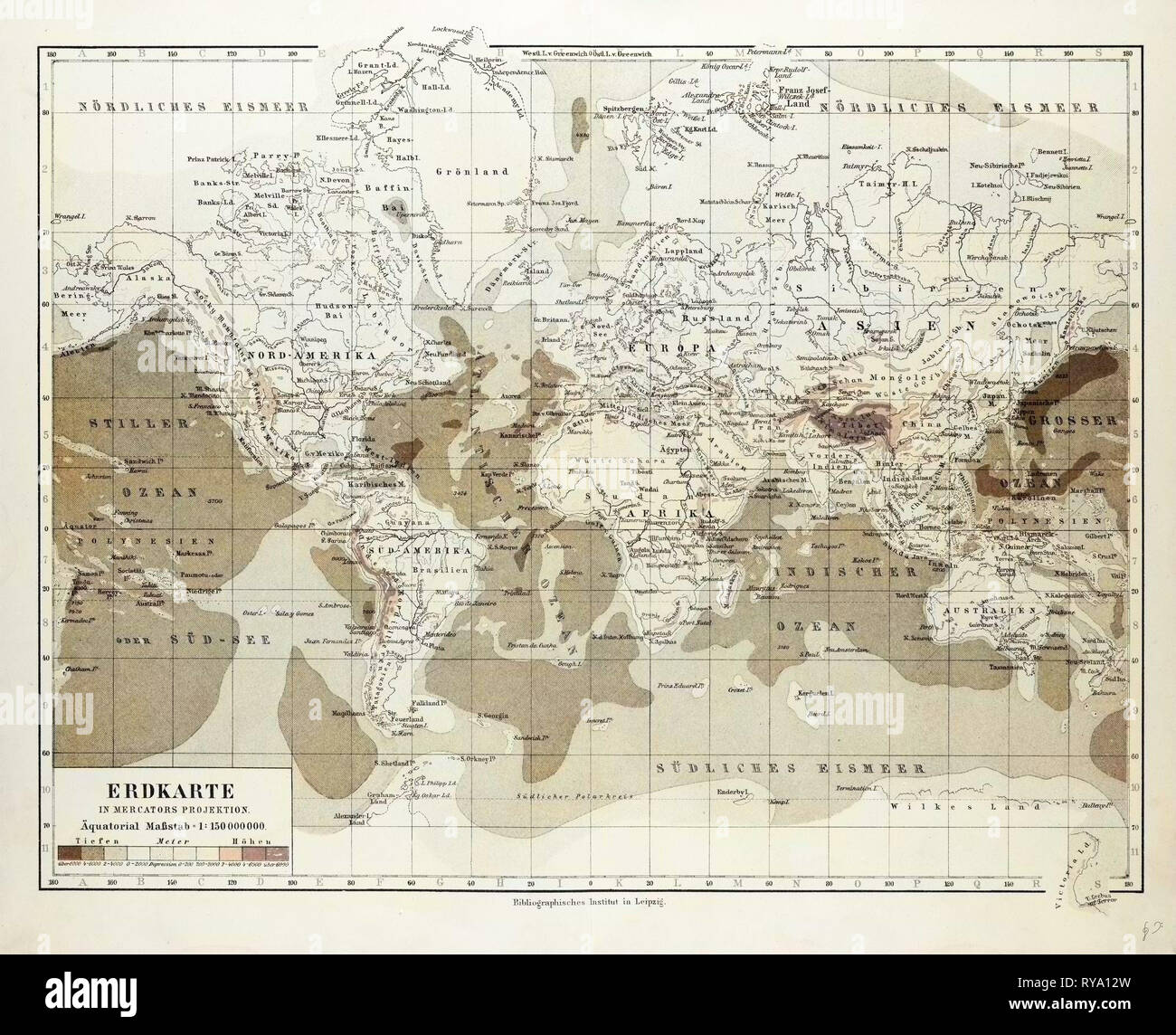 Map of the World 1899 Stock Photo - Alamy