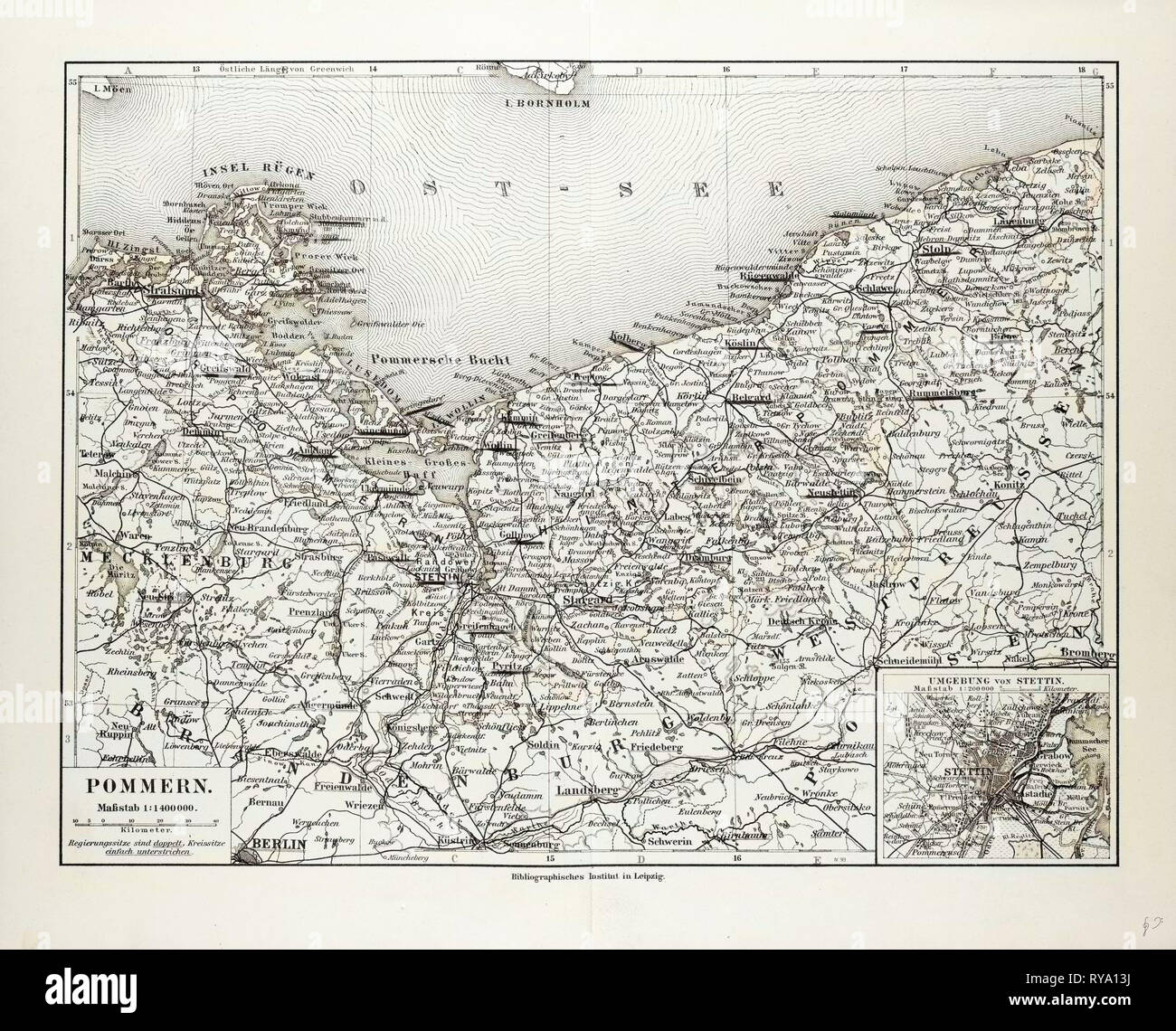 Map mecklenburg germany 1899 nineteenth century map vintage hi-res ...