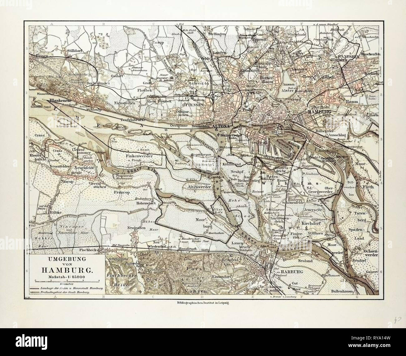 Map of hamburg hi-res stock photography and images - Alamy